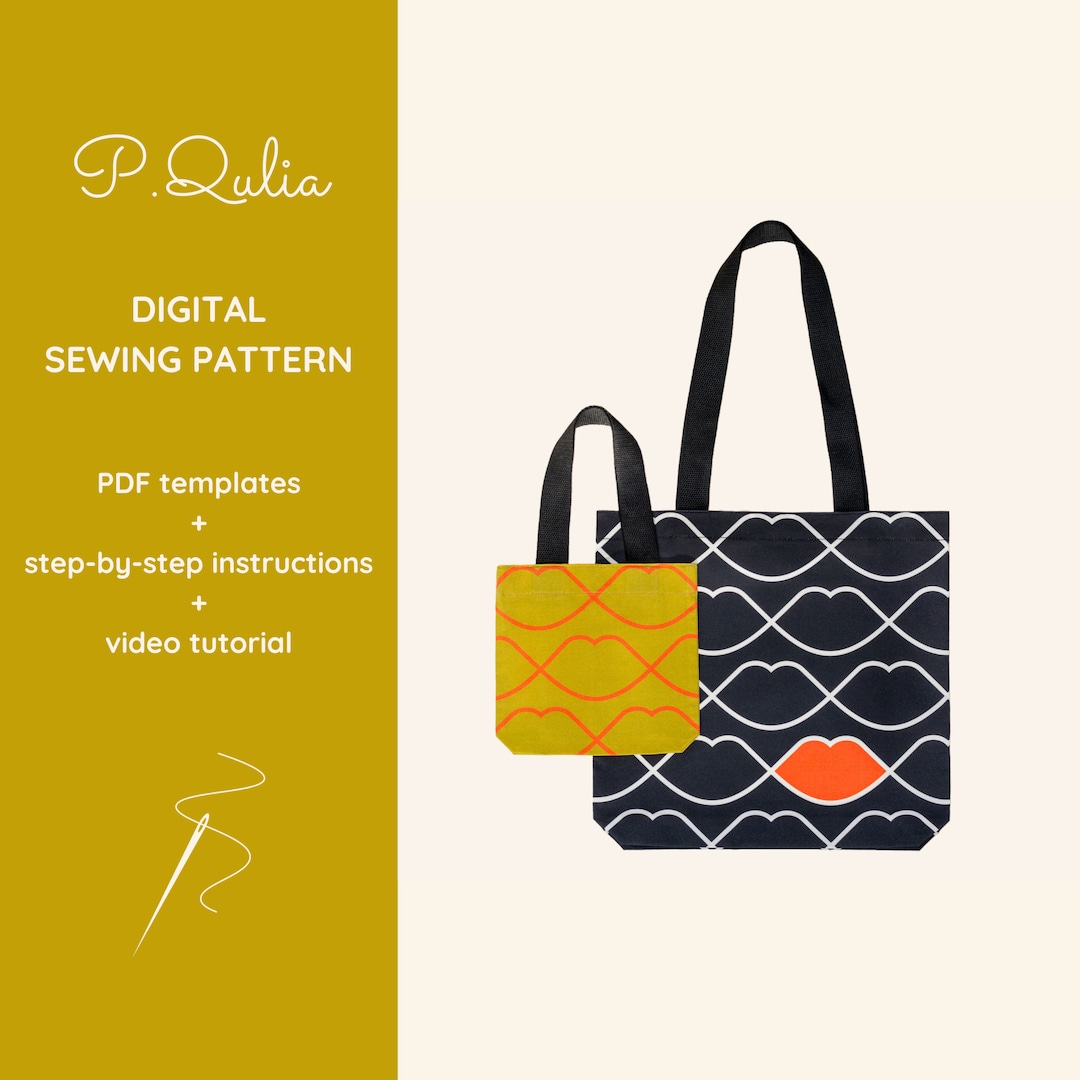 DIY Shopping Tote Sewing Pattern for Beginner Canvas Bag Sewing ...