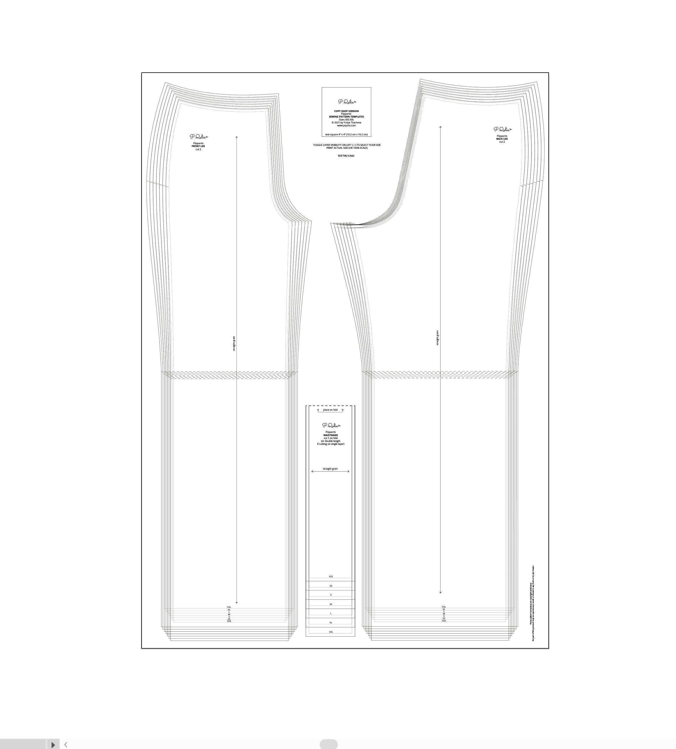 Stretchy High-waisted Straight-leg Pull-on Pants Digital Sewing Pattern ...