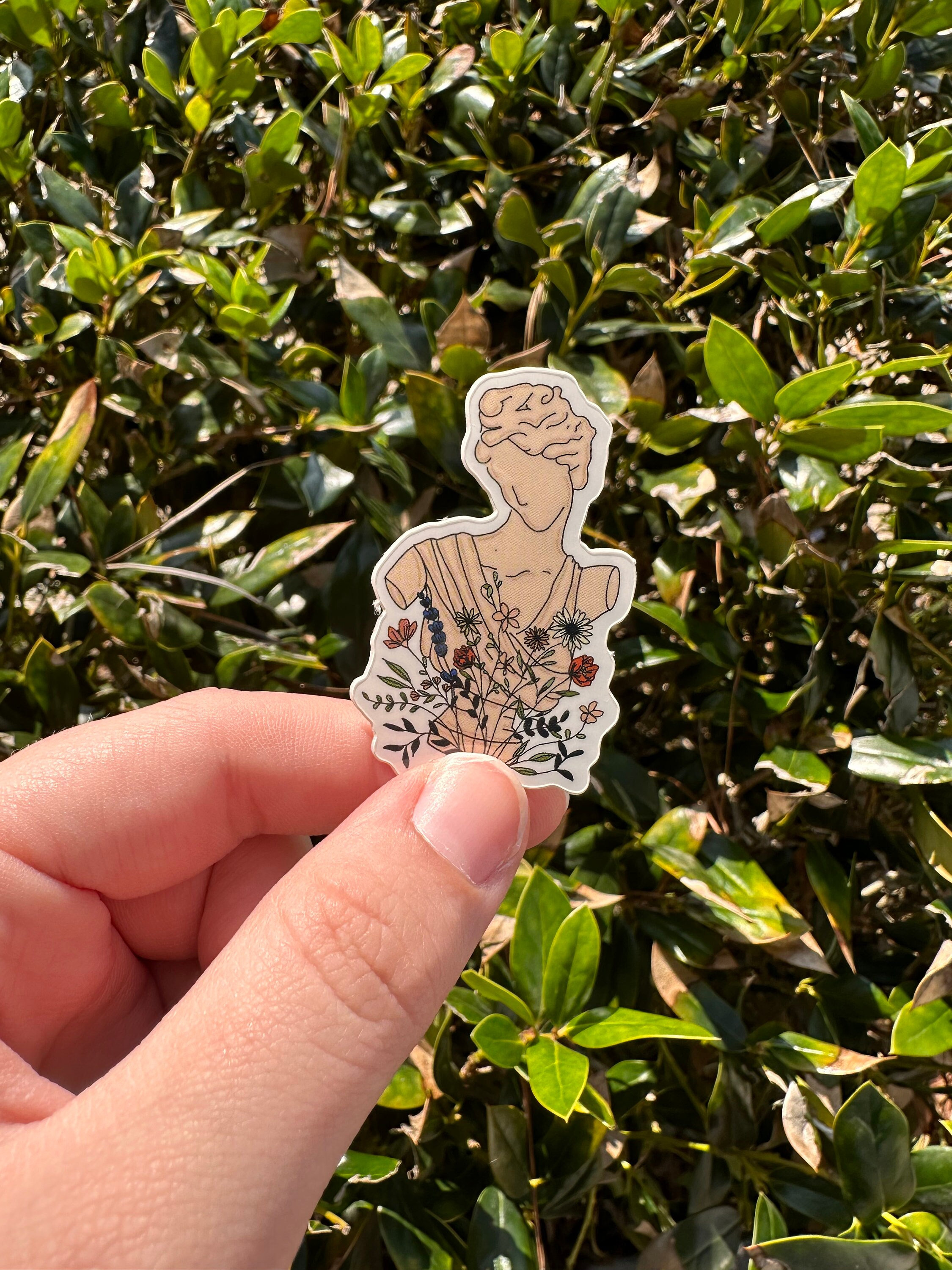 Floral Ancient Statue Sticker - Etsy