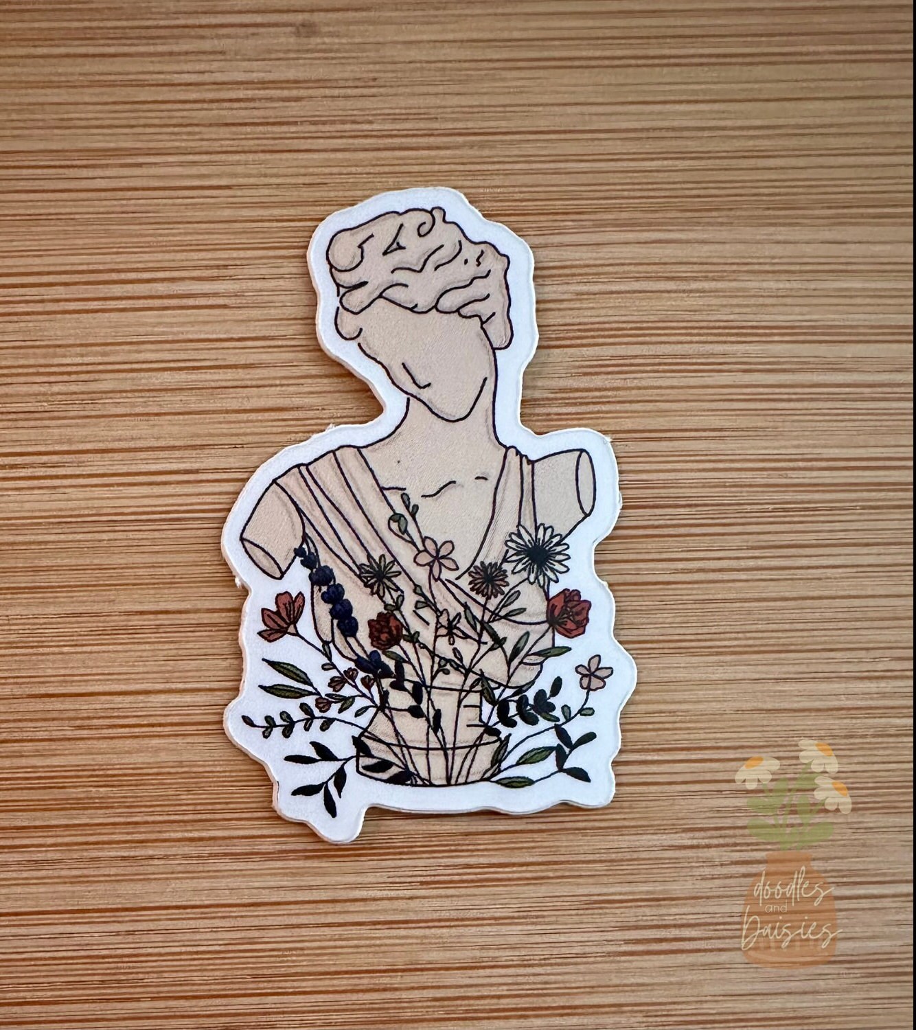 Floral Ancient Statue Sticker - Etsy