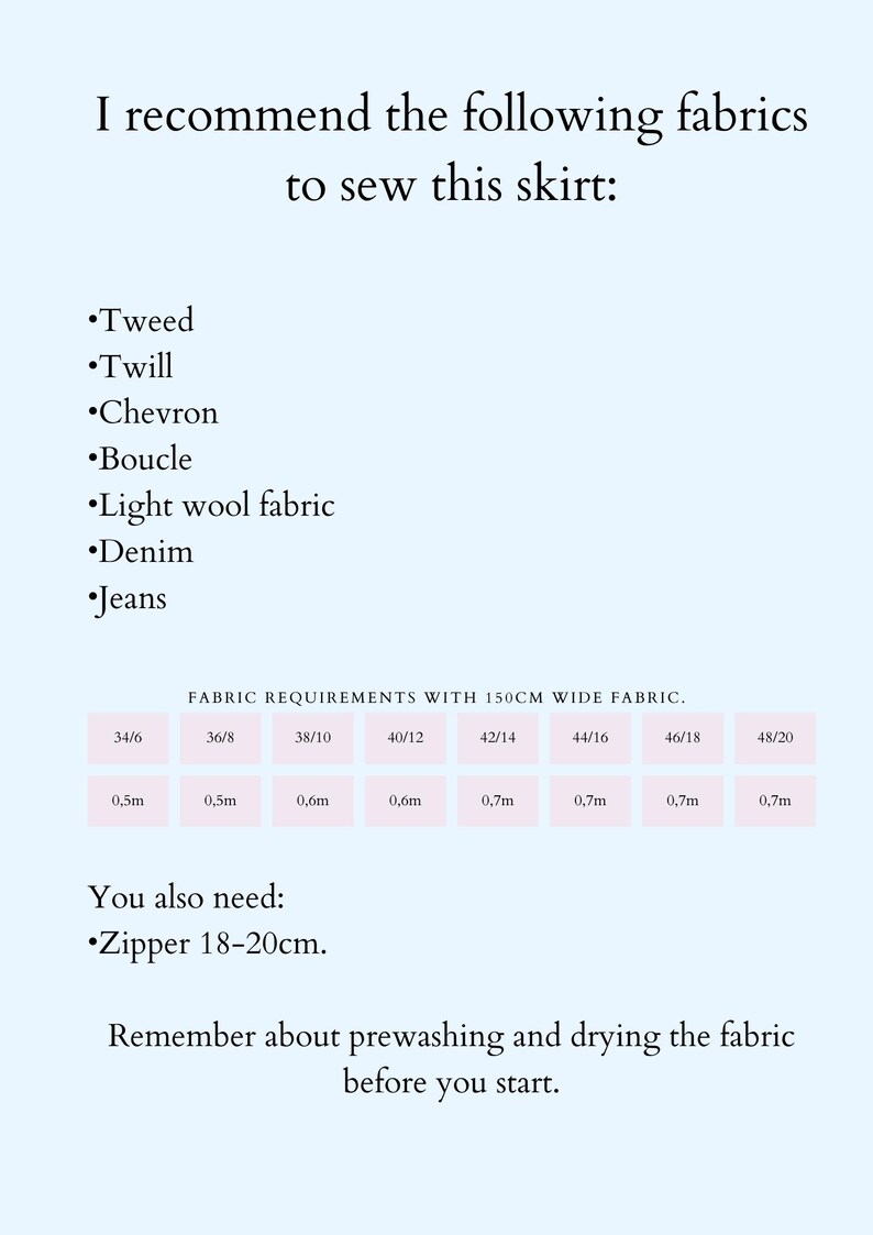 Side Slit Skirt PDF Printable Pattern A4 and A0 With Step-by-step ...