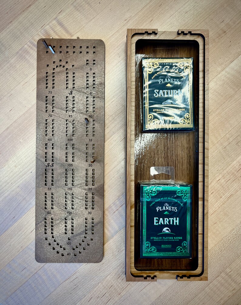 Laser Cut Wooden Cribbage Board W/ Optional Storage Box - Etsy