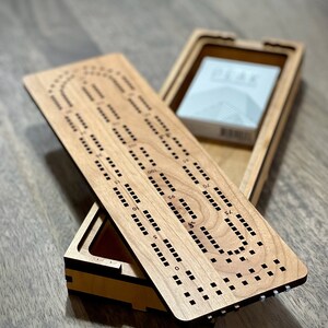 Laser Cut Wooden Cribbage Board W/ Optional Storage Box - Etsy