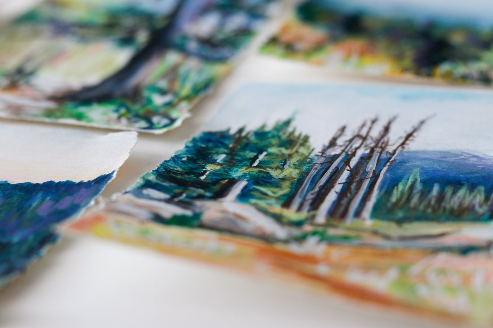 Mountain Art 4x6 Tree Landscape Forest Pine Forest Decor Original Tree ...