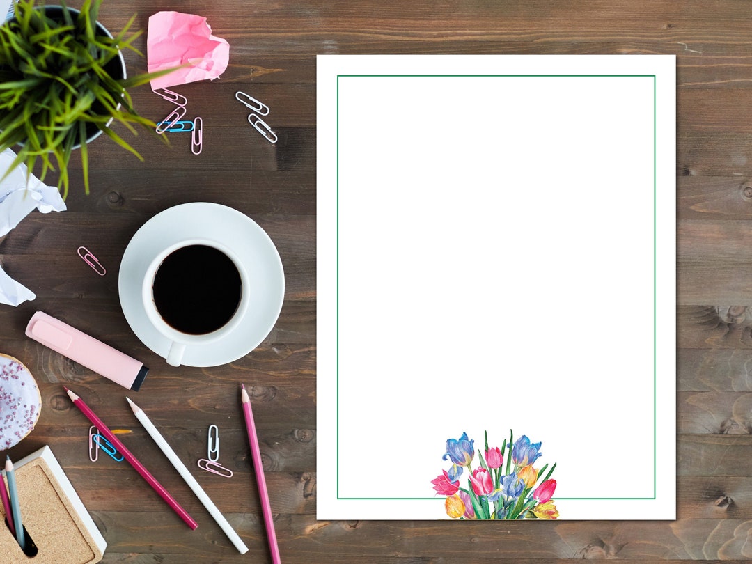 Spring Flowers Stationery | PRINT YOUR OWN | Digital Copy | Instant ...