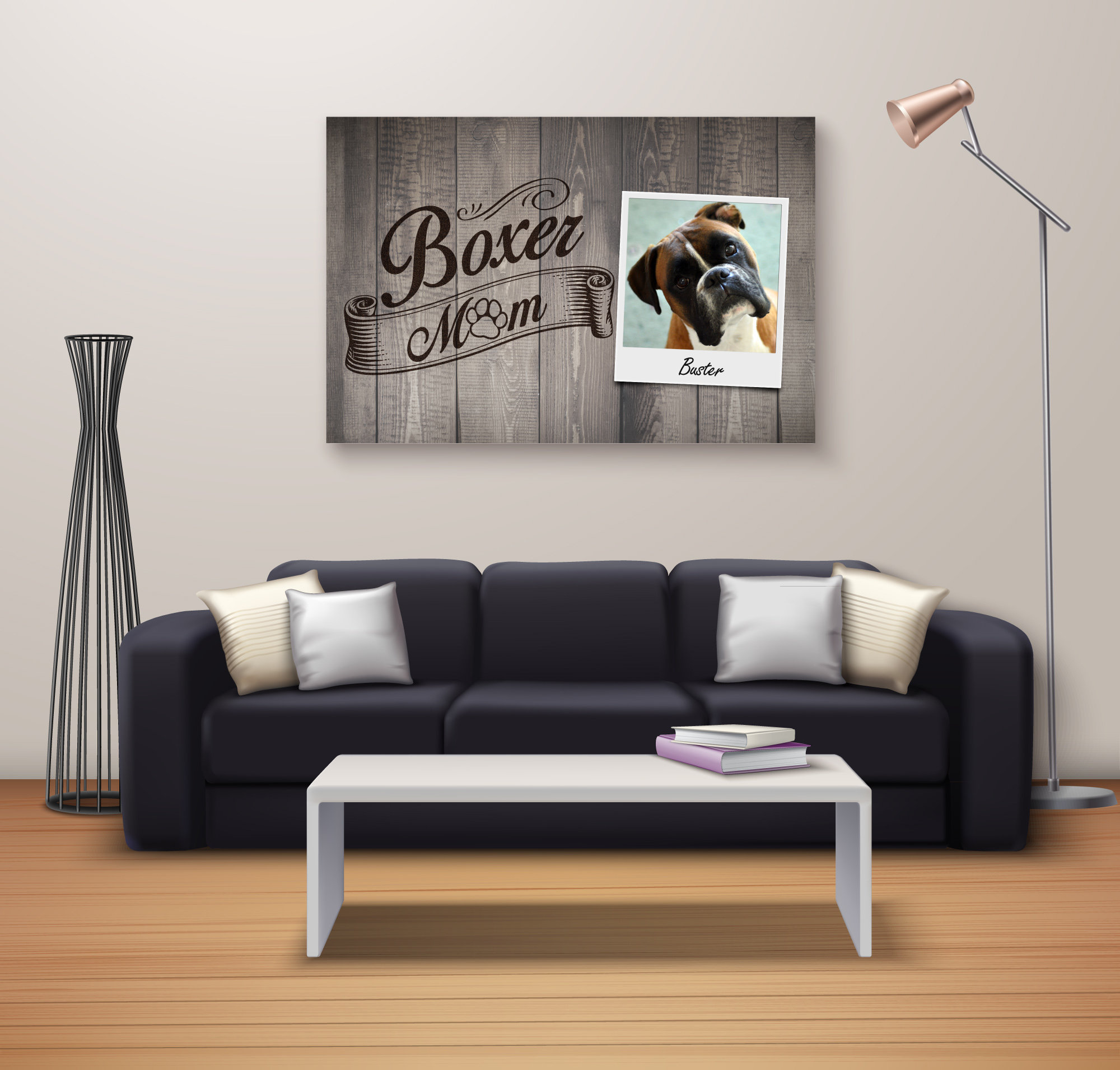 Boxer Mom Custom Canvas Print - Etsy