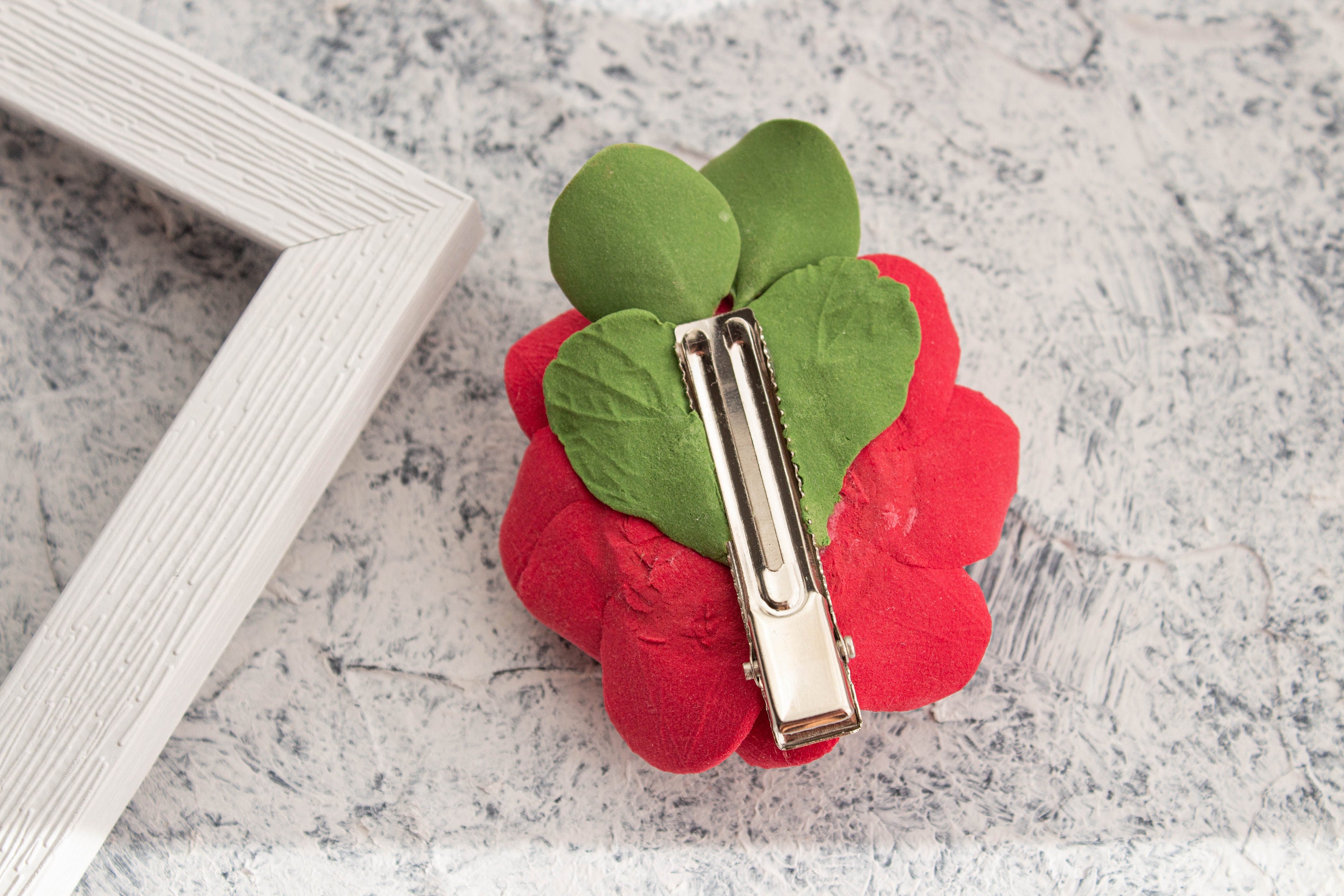 Red ranunculus hair clip Red Wedding Flower Hair Clip Red | Etsy