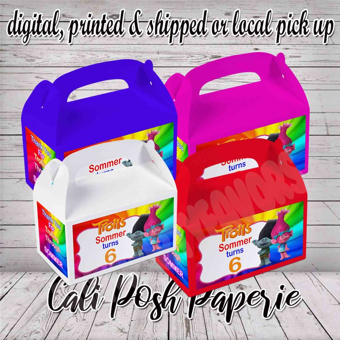 Trolls Poppy Branch Gable Box Boxes Treat Boxes Birthday - Etsy