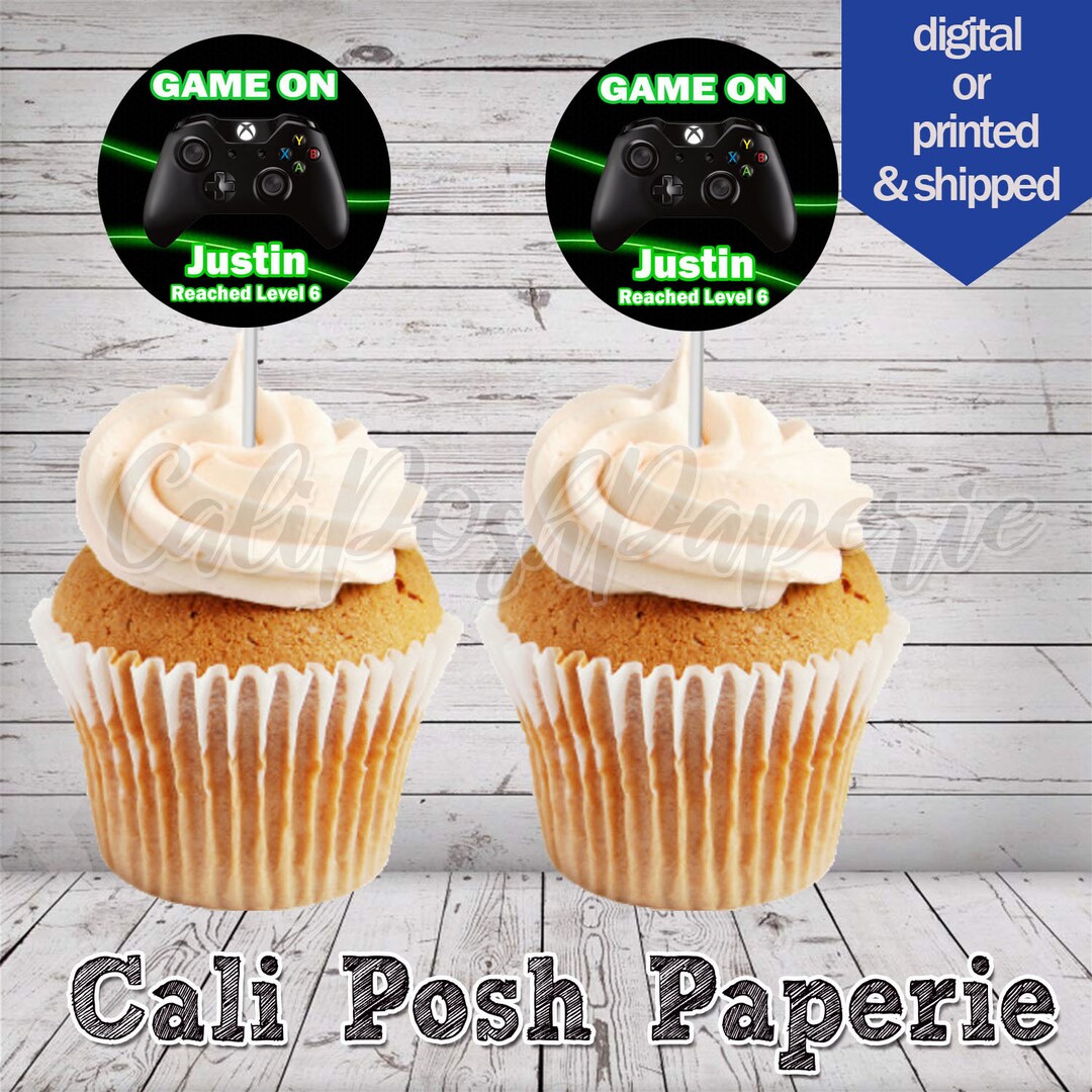 Cupcake Toppers, Gamer , Game on Party Decoration - Etsy