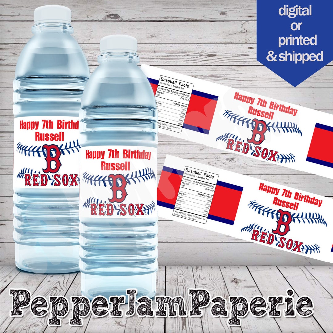 Boston Red Sox Water Labels. Party Favors Decorations - Etsy