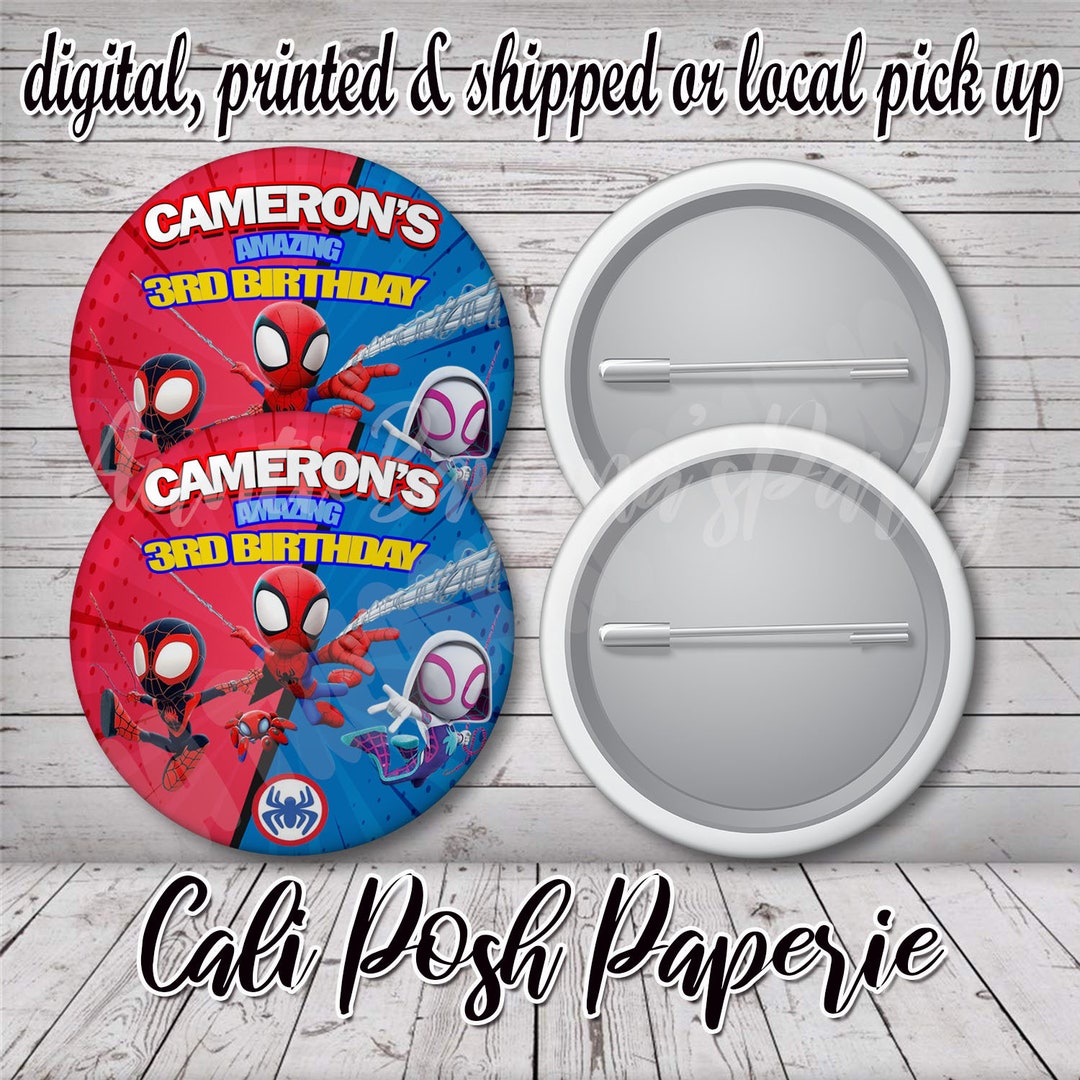 Spidey and His Amazing Friends Button Pins, Party Favors, Party ...