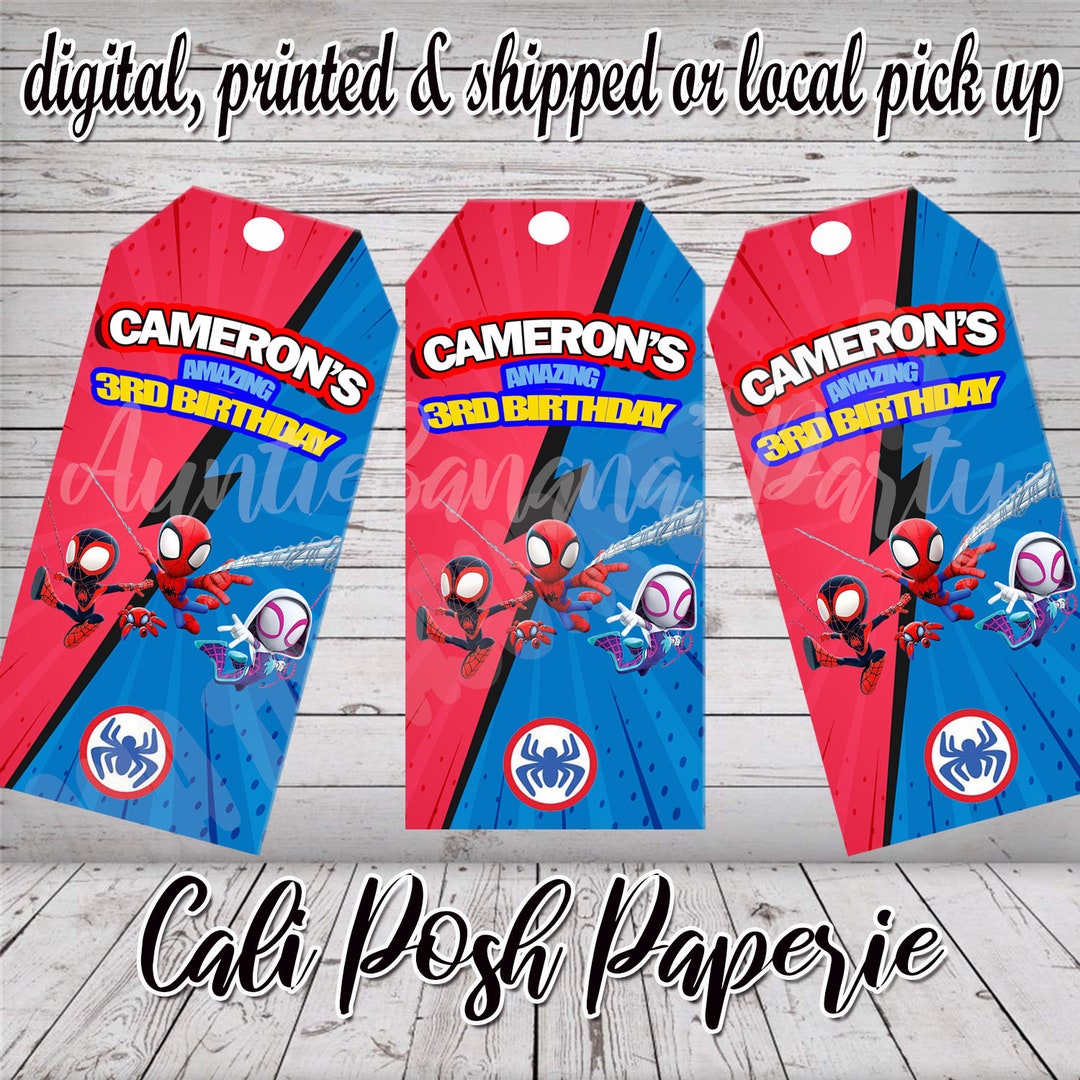Spidey and His Amazing Friends Favor Tags, Party Printables, Custom ...