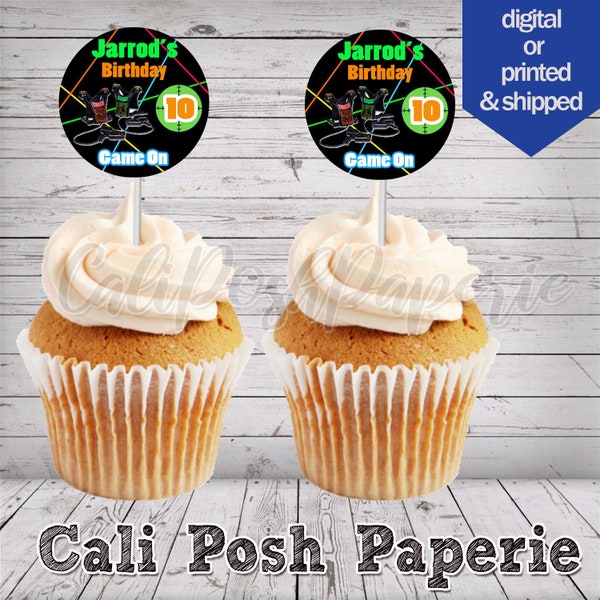 Laser Tag Cupcake Toppers - Etsy