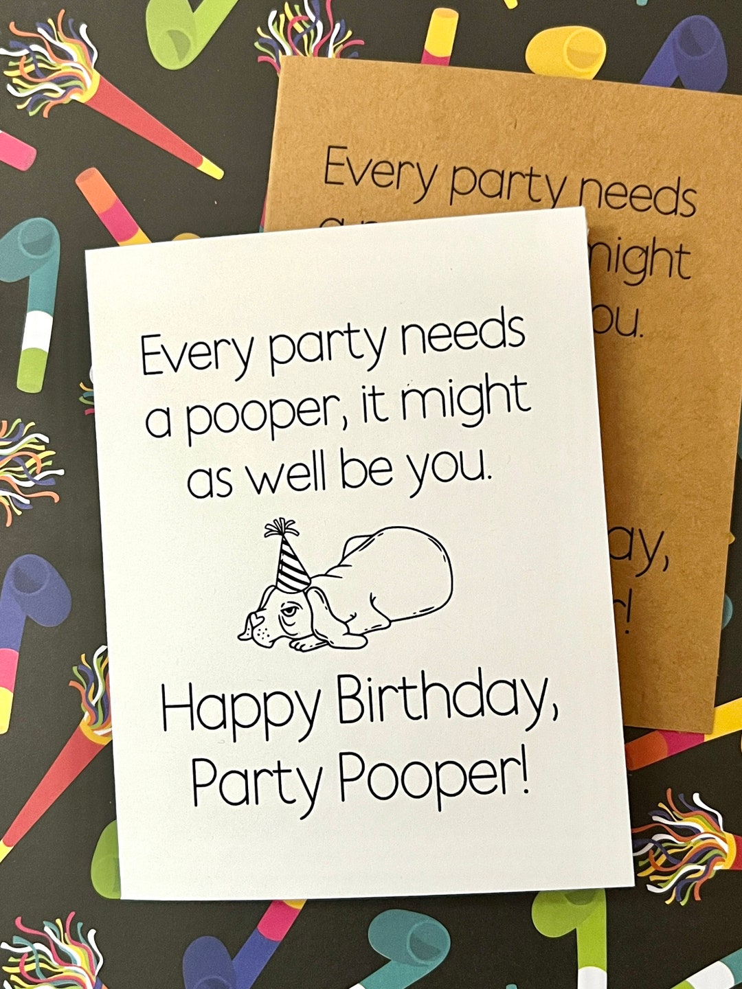 Party Pooper Birthday Card, Funny Birthday Cards, Fun Cards, Cards for ...