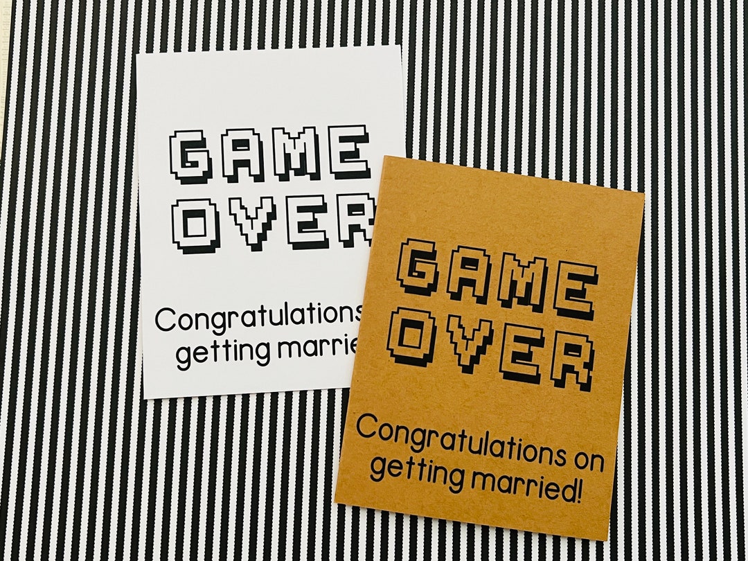 Game Over Wedding Card Gamer Wedding Card Wedding Cards - Etsy