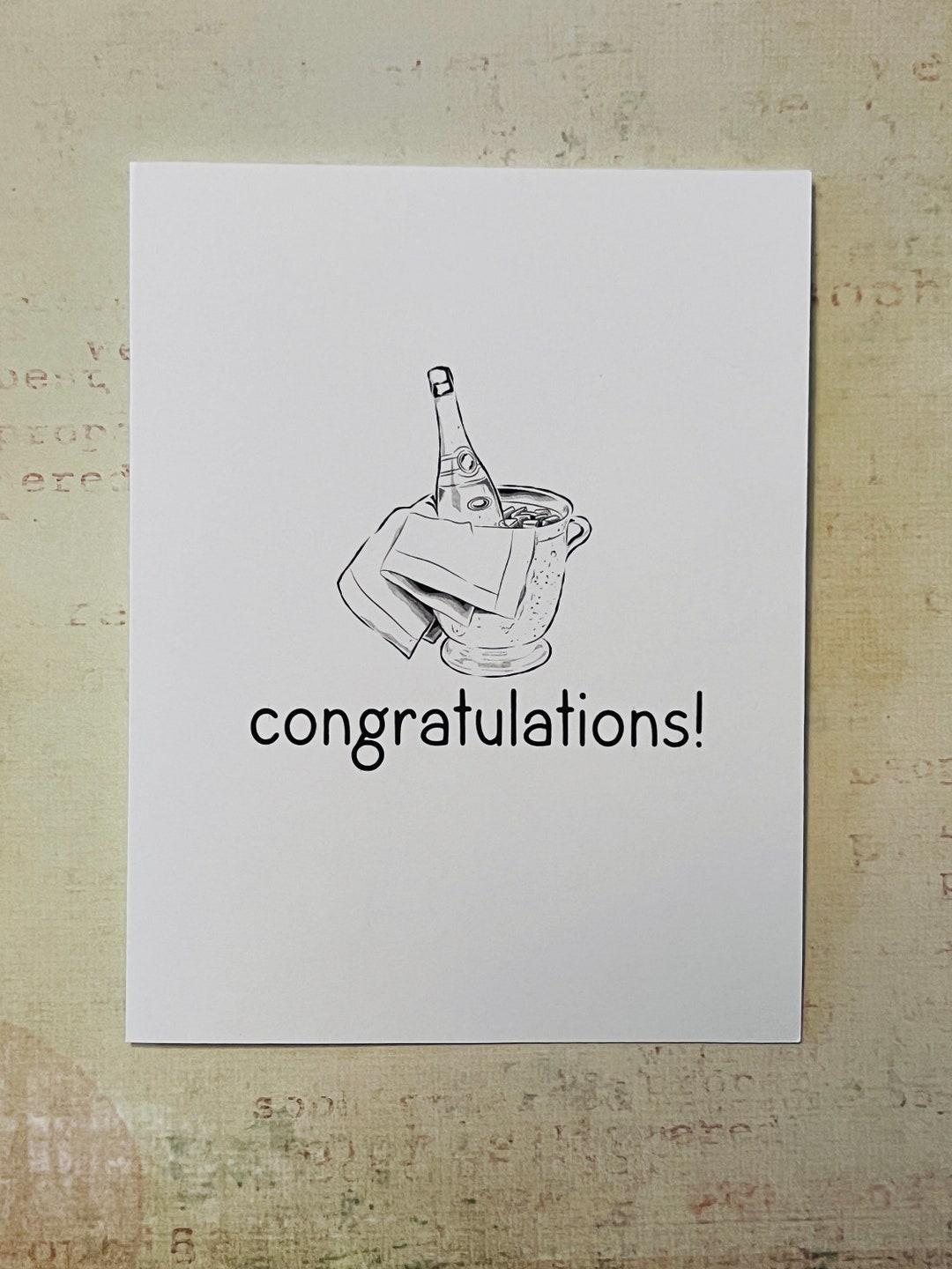Champagne Bucket Congratulations Card: New Job, New Home, Wedding - Etsy