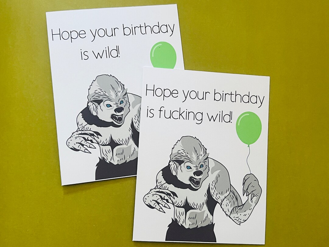 Funny Werewolf Birthday Card - Mature Birthday - Etsy