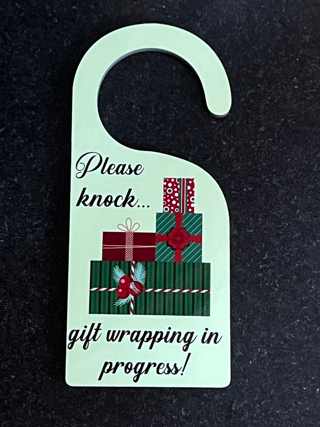 Wrapping in Progress Door Hanger, Leave Me Alone Door Knob Hanger, Door ...