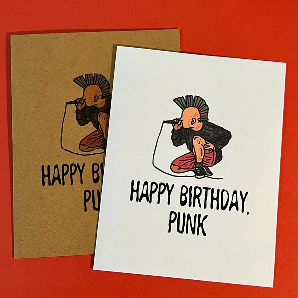 Punk Happy Birthday Card - Etsy