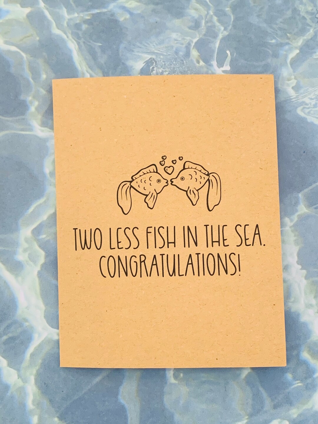 Wedding Card, Engagement Card, 2 Less Fish in the Sea, Cute Wedding ...