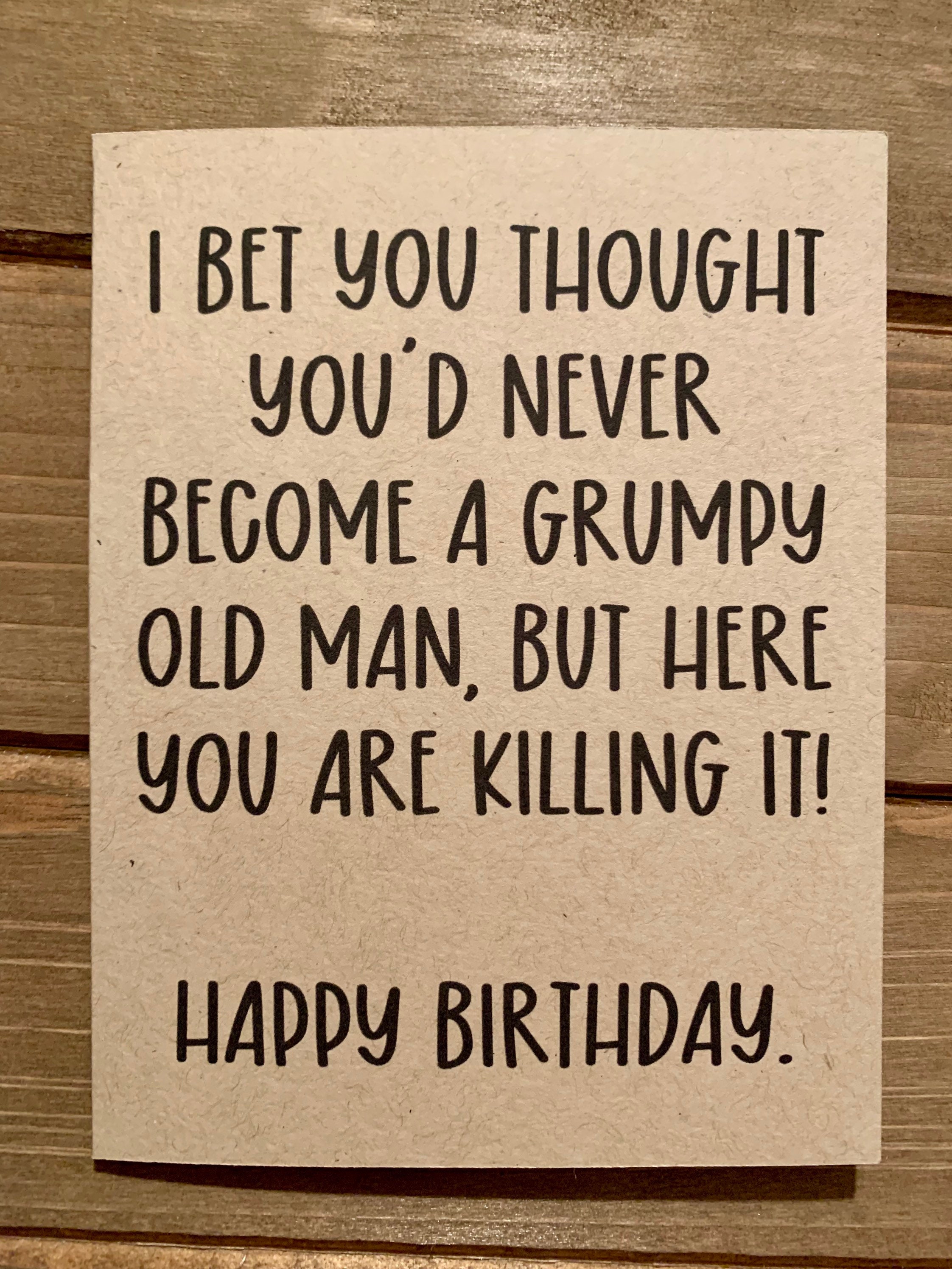 Grumpy Old Man Birthday Card Milestone Birthday Cards | Etsy India