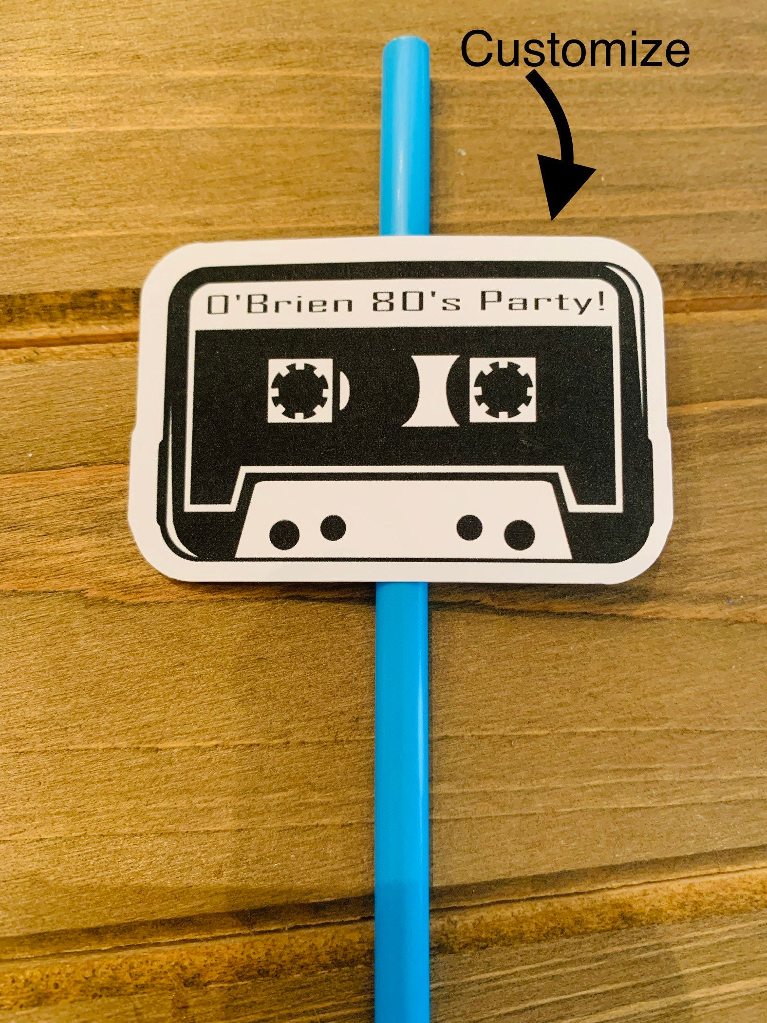 80s Party Straws 1980s Customized straws Old School Party | Etsy