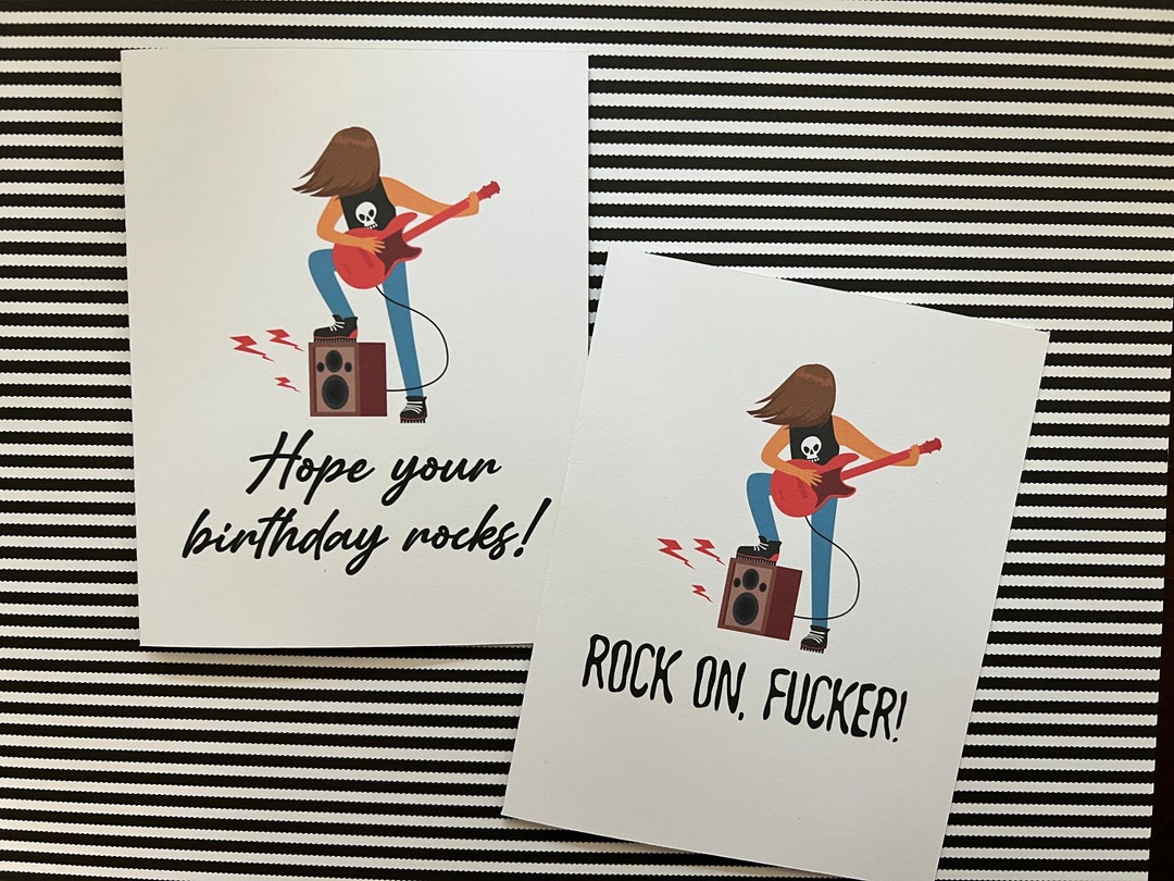 Funny Rock and Roll Birthday Card: Adult Birthday - Etsy