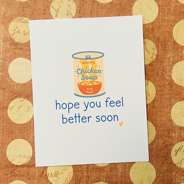 Soup Get Well Card - Etsy