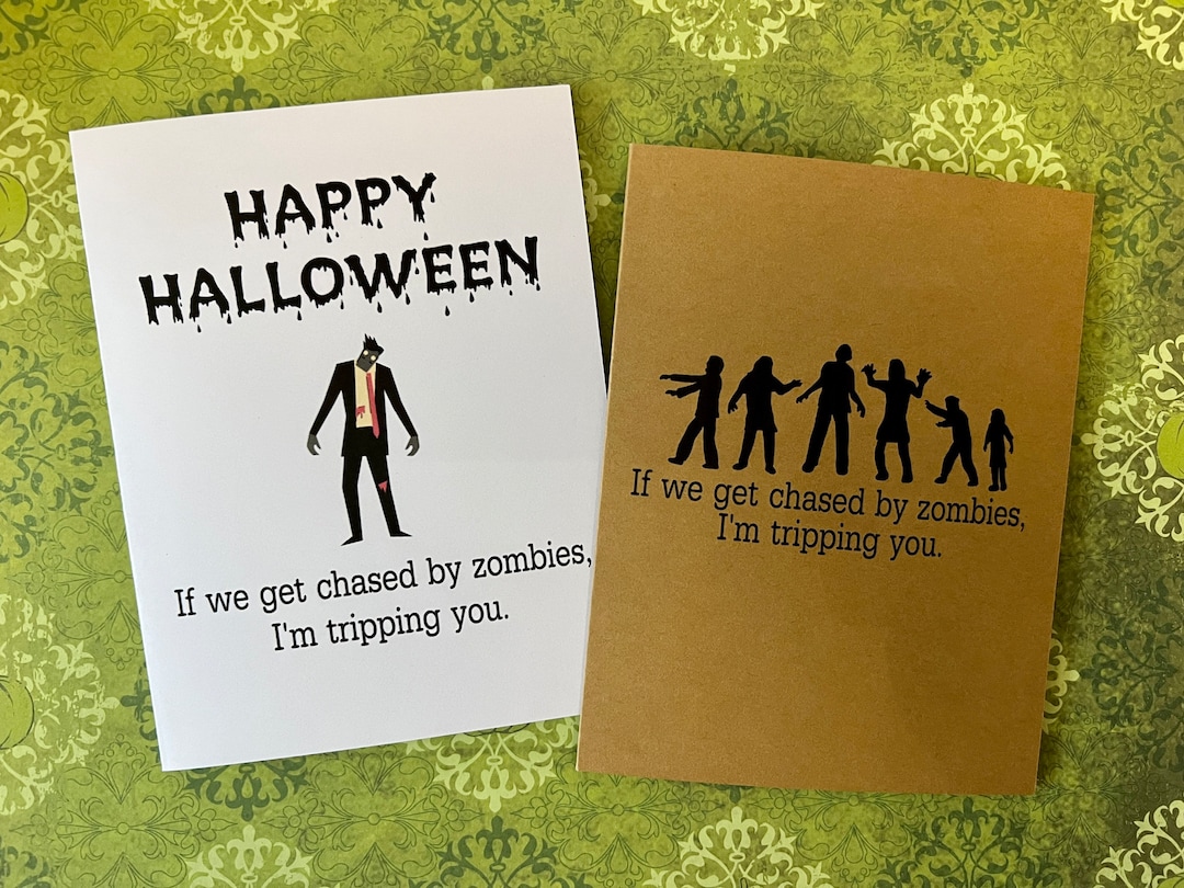 Zombie Cards Zombie Halloween Card Zombie Cards for Friends - Etsy