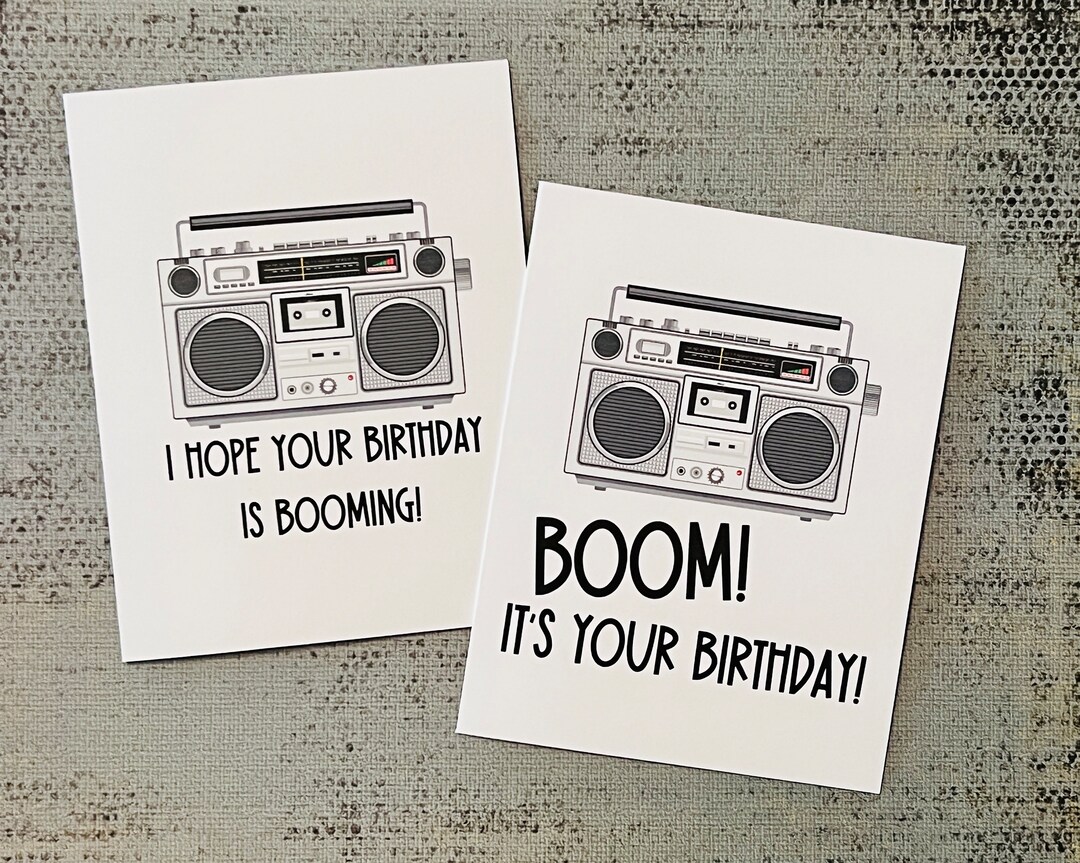 Boom It’s Your Birthday - Booming Birthday Card - Boom Box - Retro ...