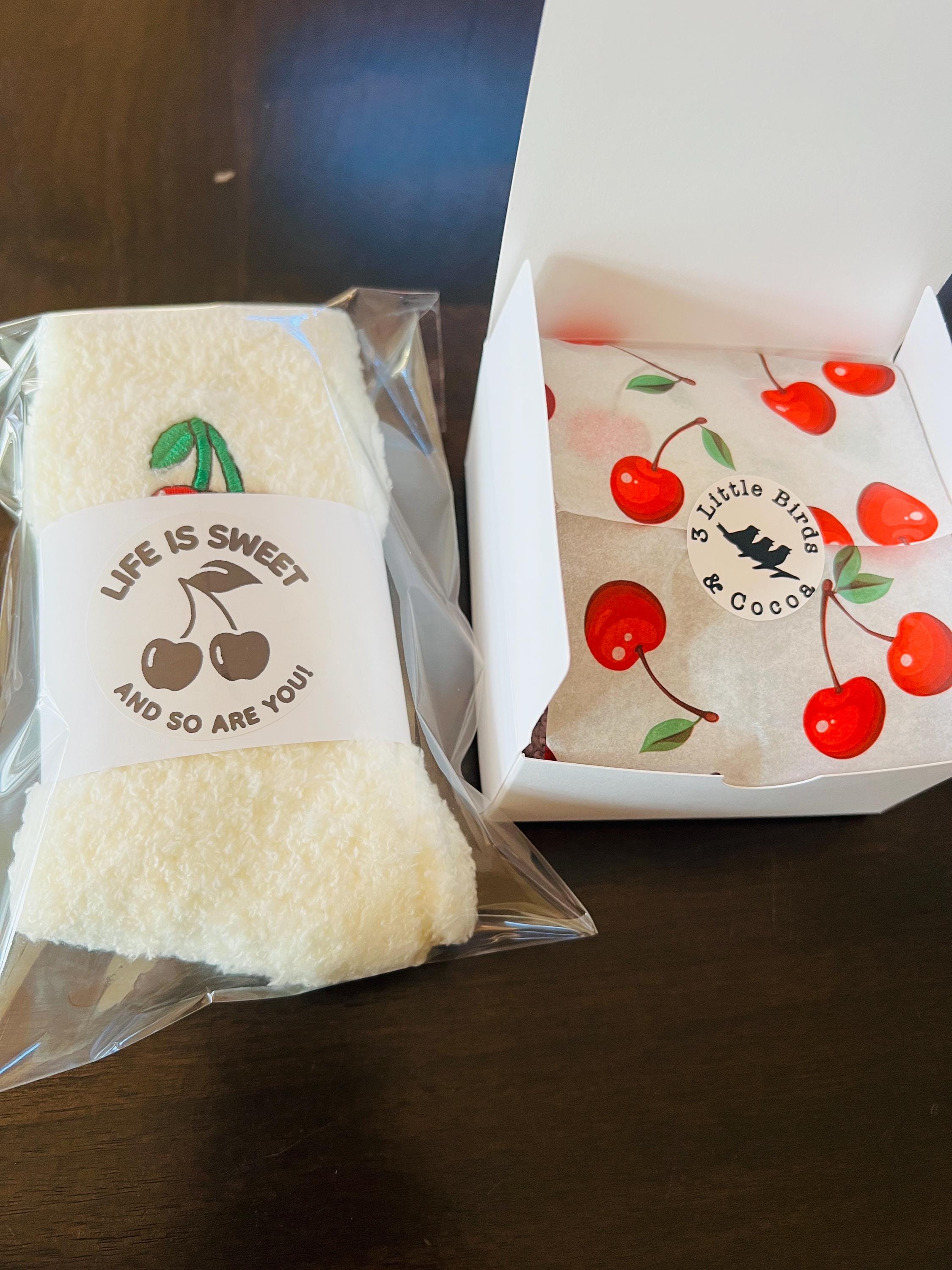 Cherries Personalized Fuzzy Socks: Cherry Comfy Socks, Cherry on Top ...