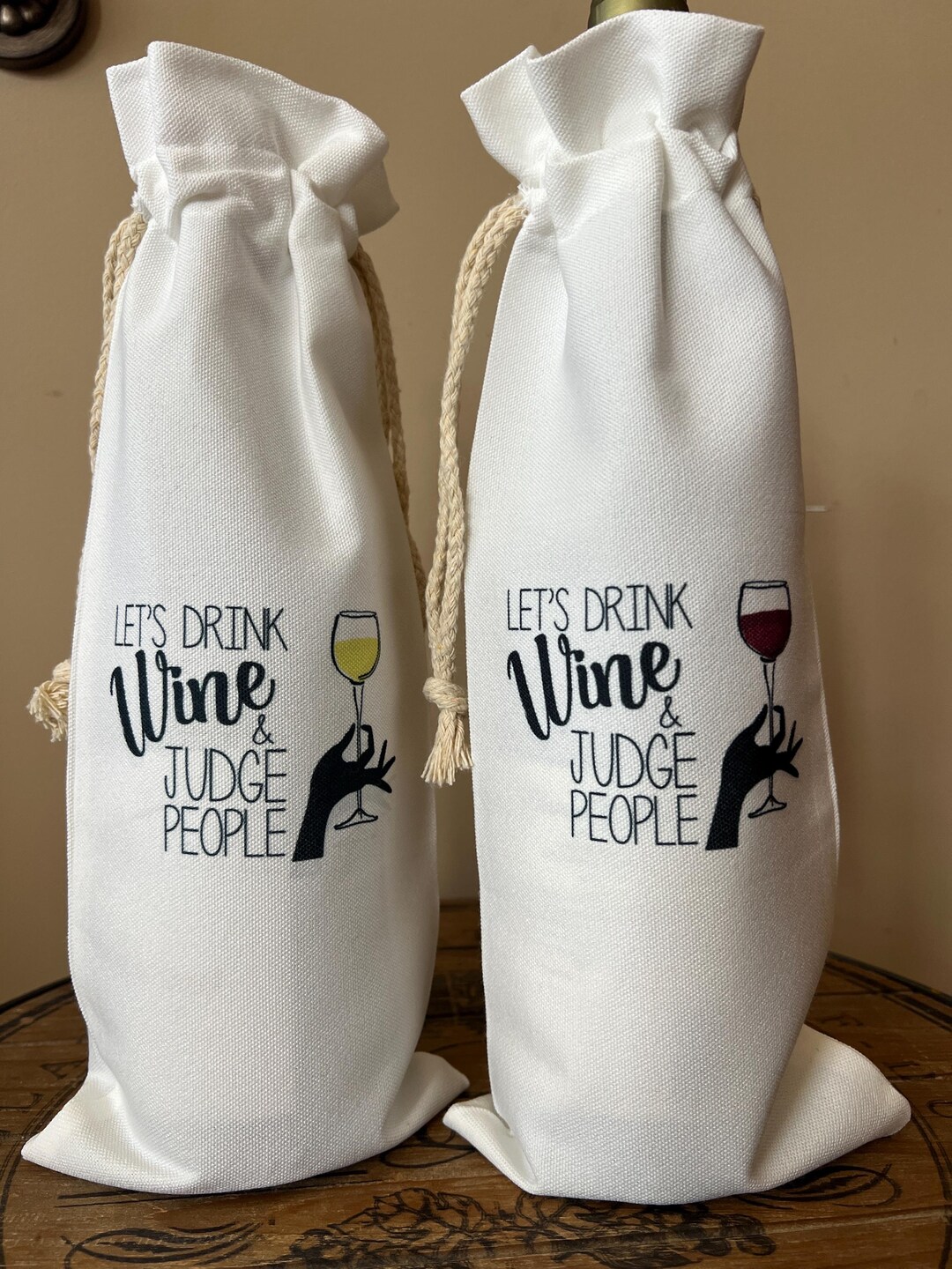 Funny Wine Bag: "let's Drink Wine & Judge People" Bestie Gift - Etsy