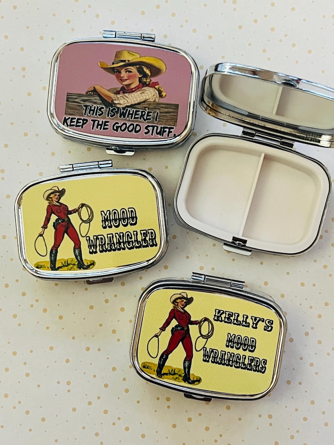 Retro Western Pill Box: Wrangler Travel Pill Case - Etsy