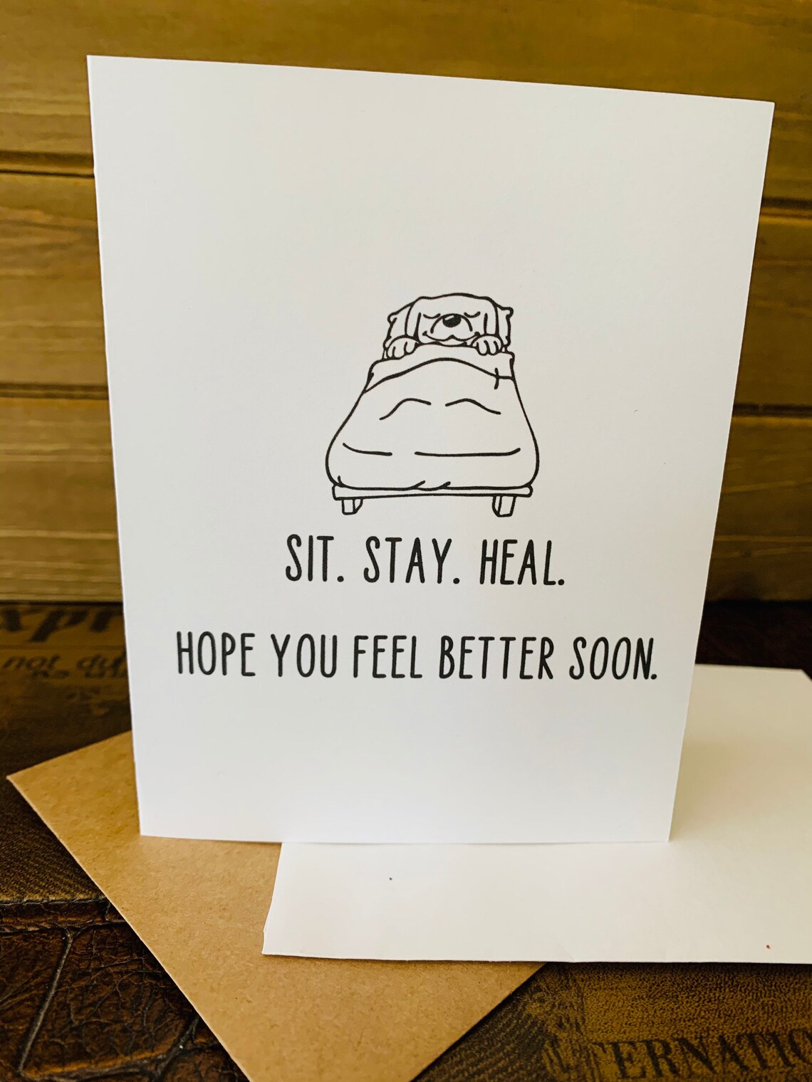 Dog Get Well Card Feel Better Cards Sit Stay Heal Get - Etsy