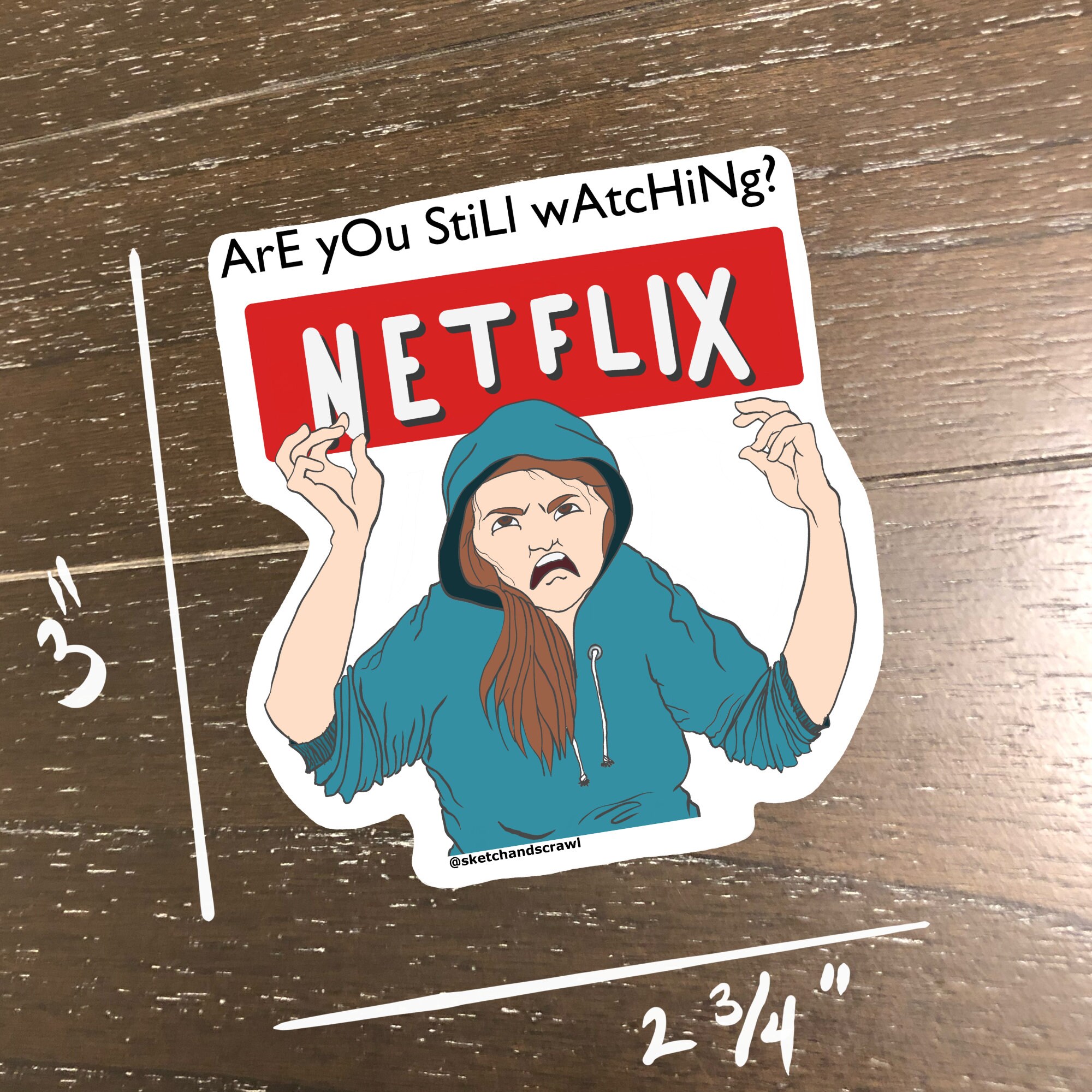 Netflix Sticker - Weatherproof Die Cut 3 Inch Matte Sticker, "are You ...