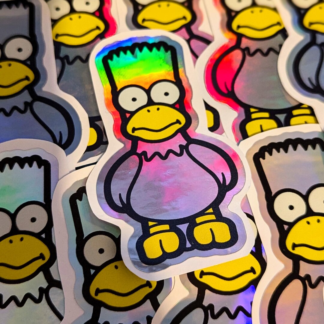 The Simpsons Bart Raven Horror Sticker - Rainbow Foil Hologram - Etsy