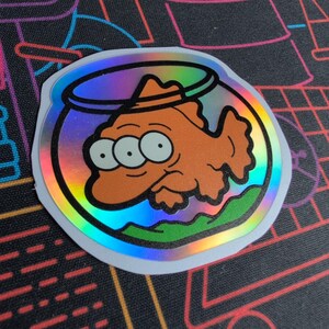 The Simpsons Blinky Three Eyed Fish Sticker - Rainbow Foil Hologram - Etsy