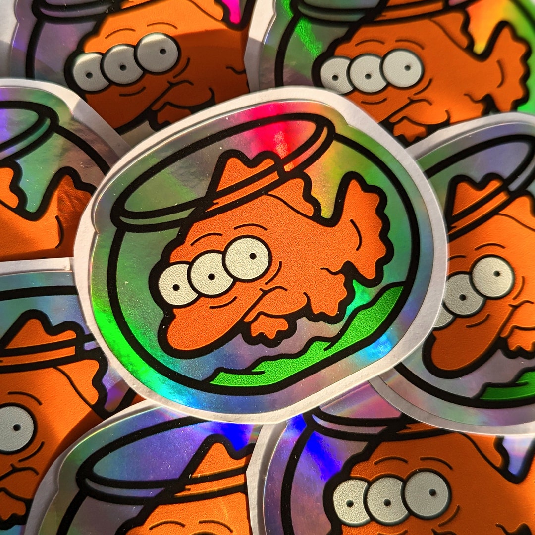 The Simpsons Blinky Three Eyed Fish Sticker - Rainbow Foil Hologram - Etsy