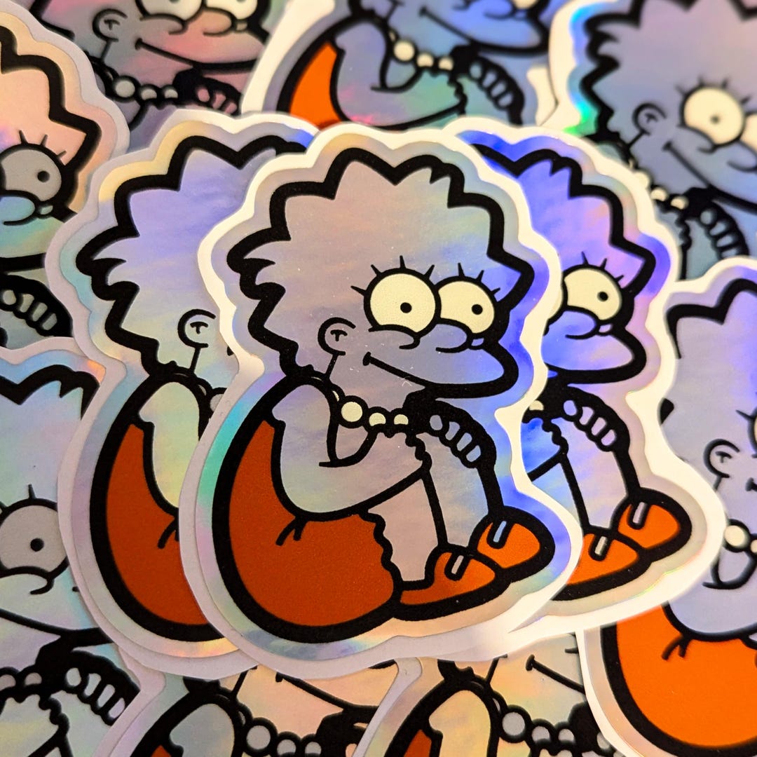 The Simpsons Crazy Lisa Simpson Sticker - Rainbow Foil Hologram - Etsy