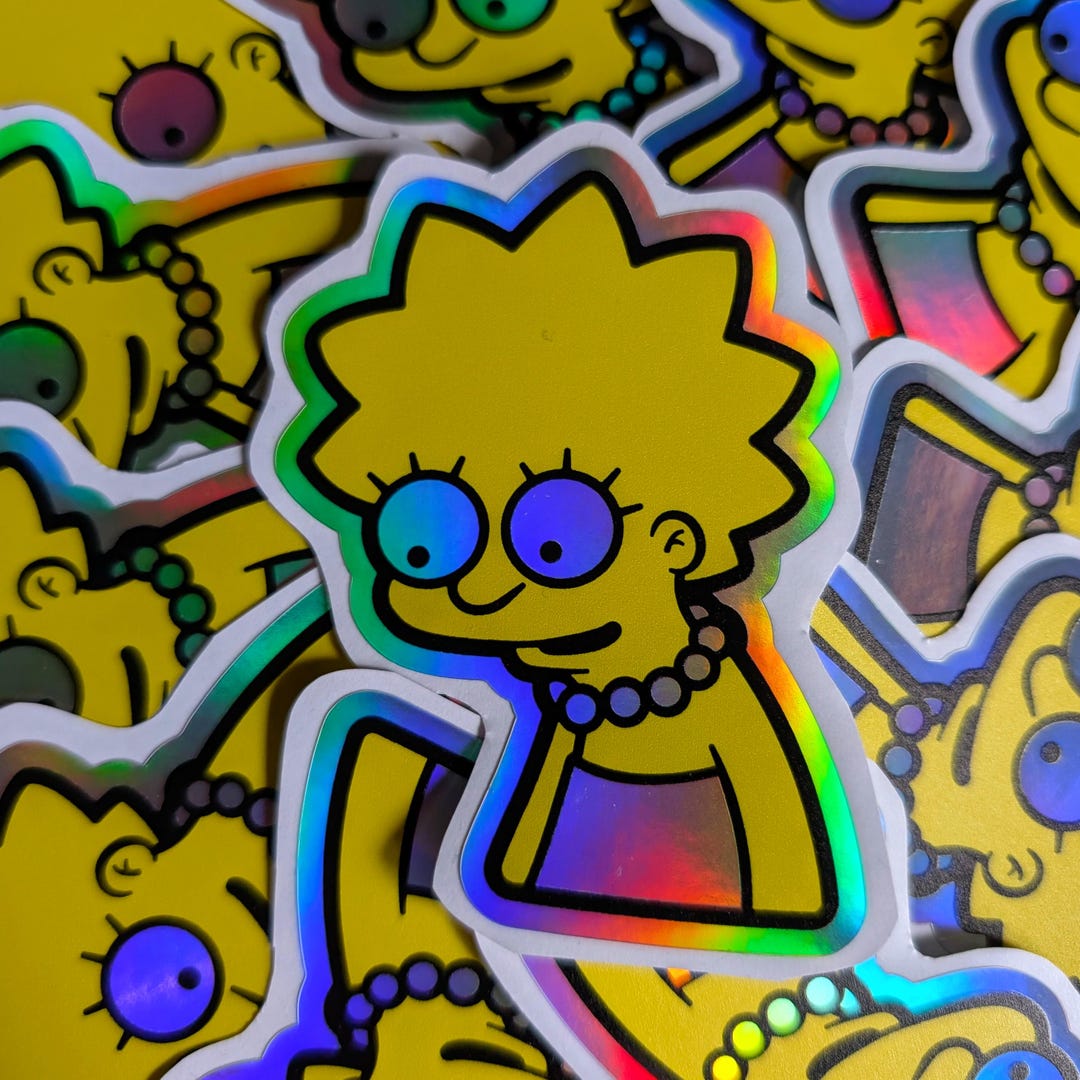 The Simpsons Lisa Spaced Out Sticker - Rainbow Foil Hologram - Etsy