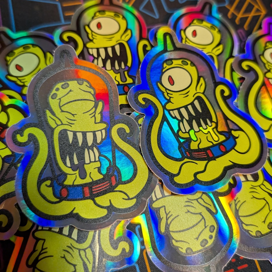 The Simpsons Kang and Kodos Sticker Set - Rainbow Foil Hologram - Etsy