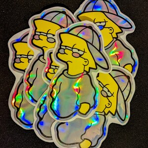 The Simpsons Lisa Sticker - Rainbow Foil Effect - Etsy