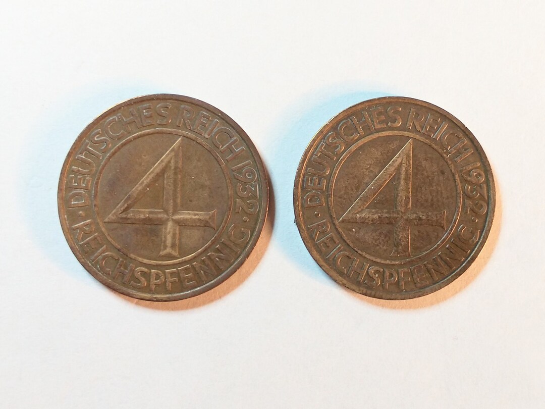 Two German 4 Pfennig 1932 Coins - Etsy
