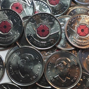 2004-P Canadian Remembrance "poppy" Quarter. Brilliant Uncirculated ...