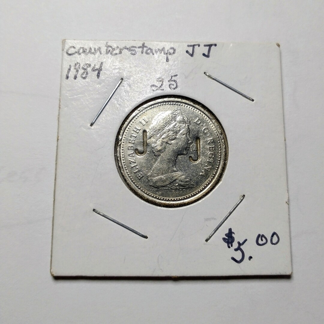 Counterstamp: 1984 Canadian 25 Cents. JJ Counterstamp 24a13m09a - Etsy