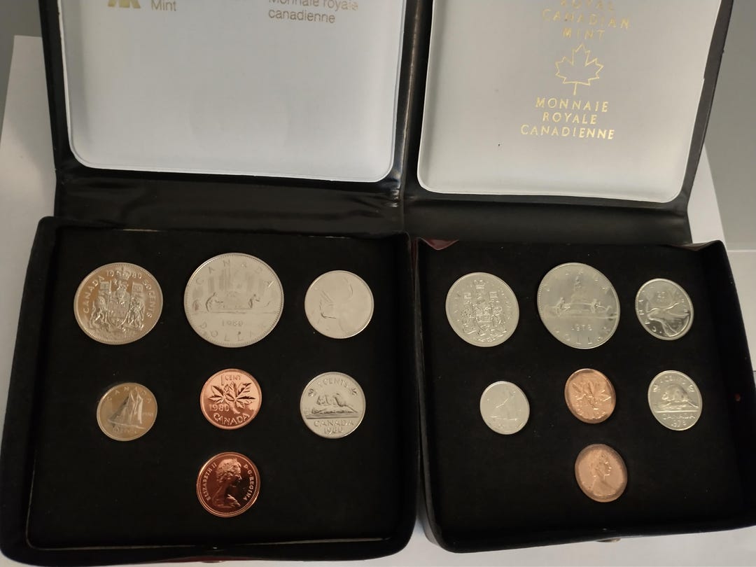 1978 & 1980 Canada Specimen Double Penny Sets – RCM Case – Toned Coins – 2-set Bundle – as ...