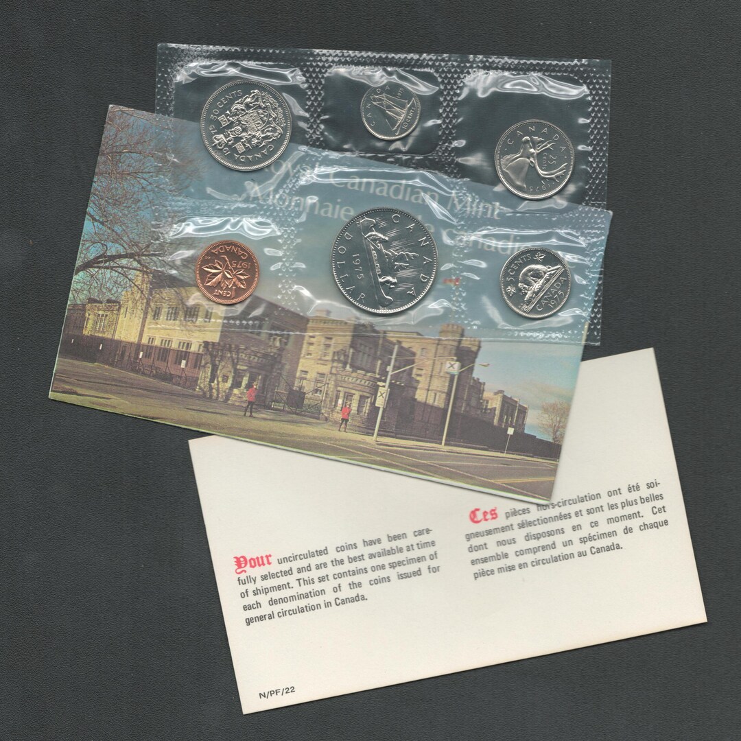 1975 Canada Coin Set – Attached Jewel Variety – Original Envelope ...