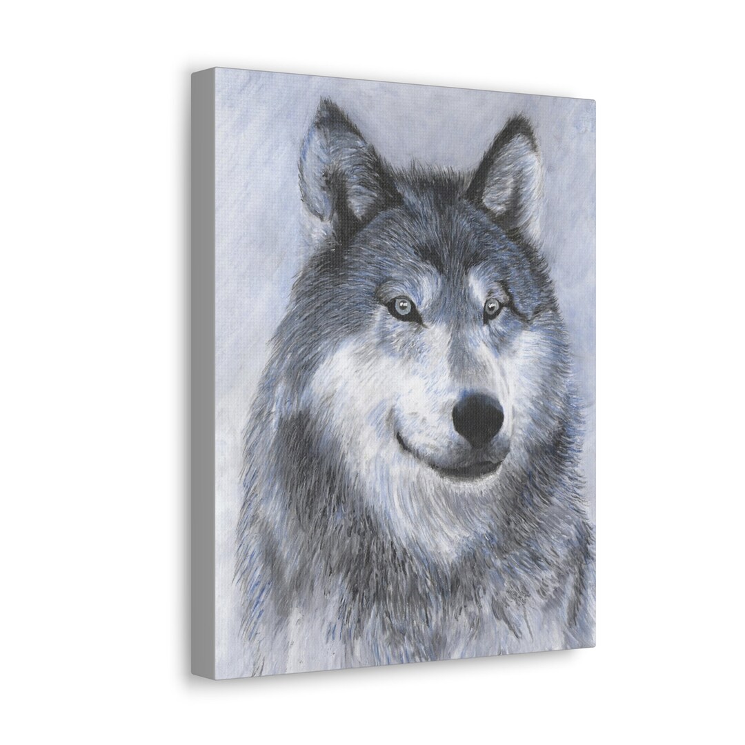 Wolf Pastel Drawing by Carl Lang 11x14 Printed on a Canvas Gallery Wrap ...