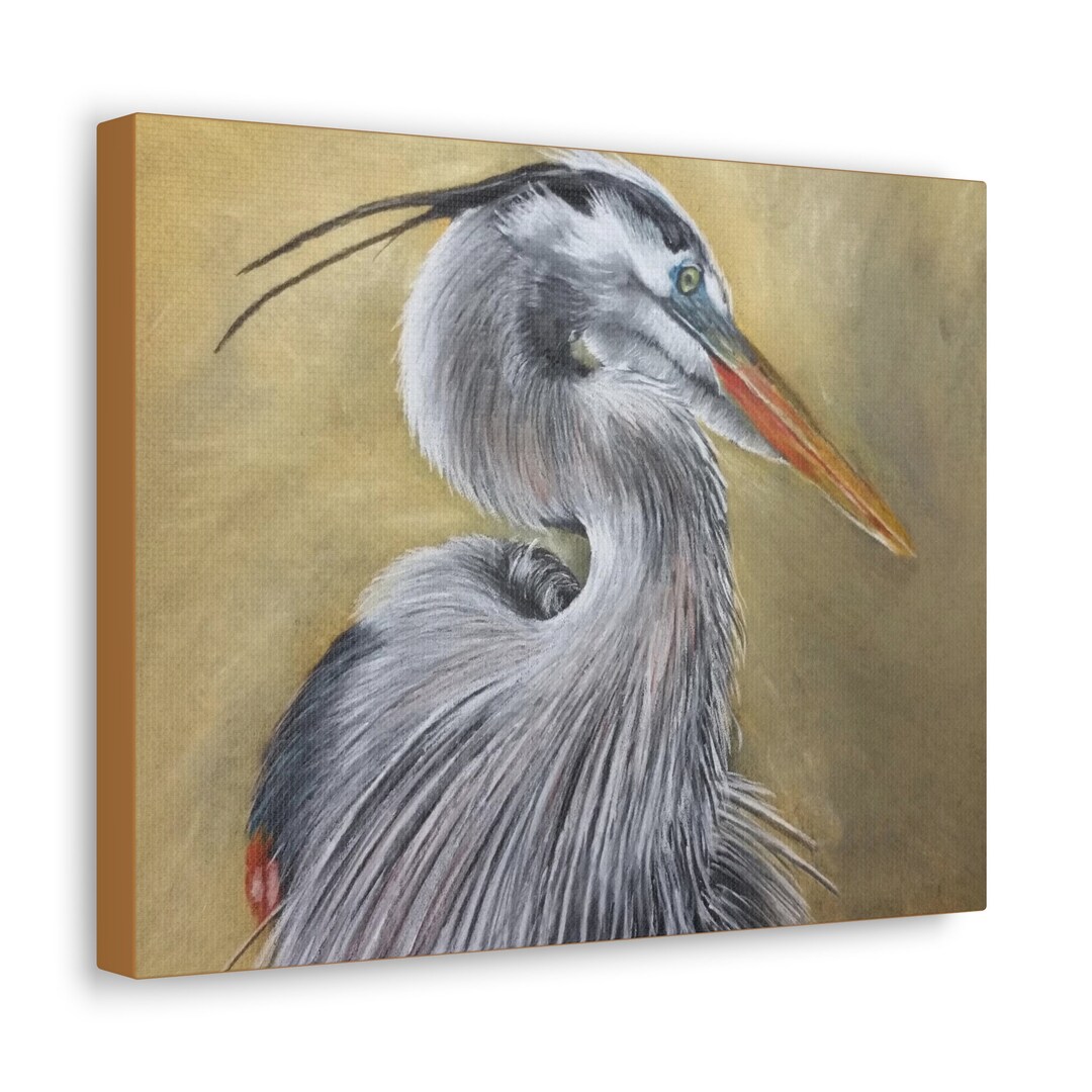 Blue Harring Pastel Drawing by Carl Lang 11x14 Printed on Canvas ...