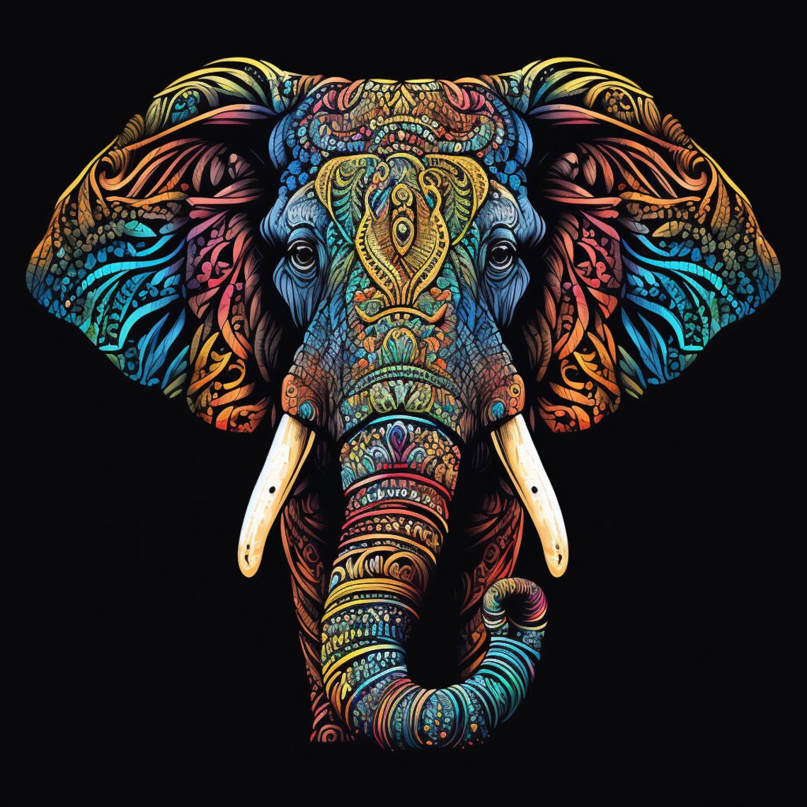 Mandala Elephants Pack of 3 Digitial Files - Etsy